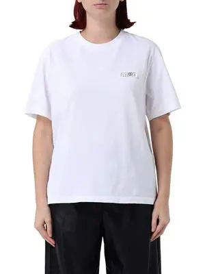 MAISON MARGIELA Cotton T-shirt With Numeric Logo Detail - White