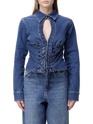 Liu Jo Long-sleeve Denim Corset Bustier - Navy