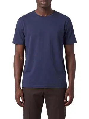 Herno Short-sleeved Crew Neck T-shirt In Pure Cotton - Blue