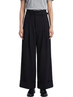 Junya Watanabe High-waisted Wide-leg Belted Palazzo Pants - Black