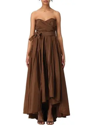Pinko Strapless Bow Detailed High-low Maxi Dress - Dark