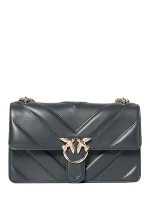 Pinko Quilted Shoulder Bag With Chain Strap - Grey