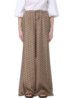 Max Mara Printed Silk Palazzo Trousers - Brown