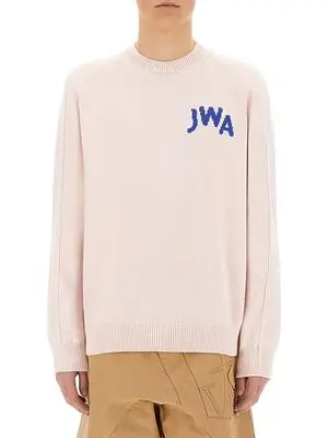 JW Anderson Jumper With Embroidered Logo - Pink