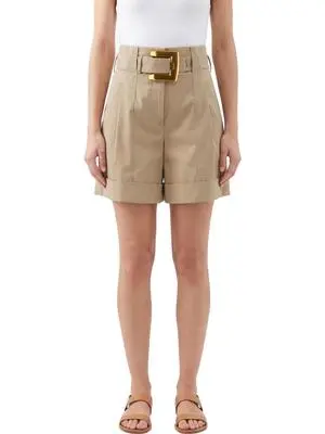 Balmain Cotton Shorts - Beige