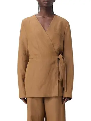Fabiana Filippi Wrap Jacket With Tie Detail - Sand