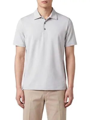 Herno Short-sleeved Cotton Polo Shirt With Classic Three-button Collar - Grey