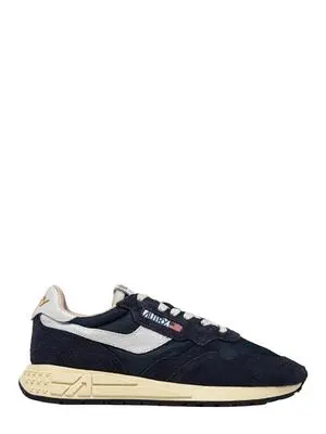 AUTRY Autry Reelwind Nylon And Suede Bovine Leather Sneakers With Jagged Sole Blue