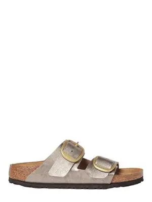 BIRKENSTOCK Birkenstock Arizona Big Buckle Laminated Leather Sandals Gold