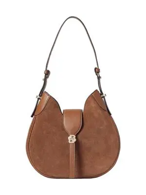 BOSS Suede Shoulder Bag - Brown