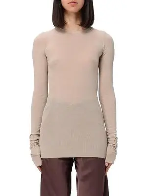 Rick Owens Viscose And Silk Slim Fit Long-sleeved Top - Grey
