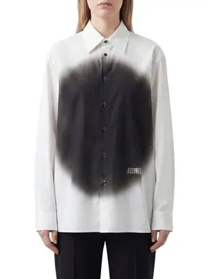 MAISON MARGIELA Graphic Print Cotton Shirt - Beige
