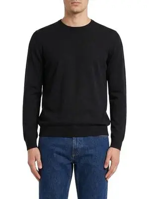 ZANONE Cotton Crew Neck Sweater - Black