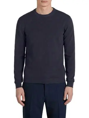 ZANONE Cotton Crew Neck Sweater - Blue