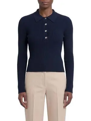 Michael Kors Viscose Knit Polo Shirt - Blue