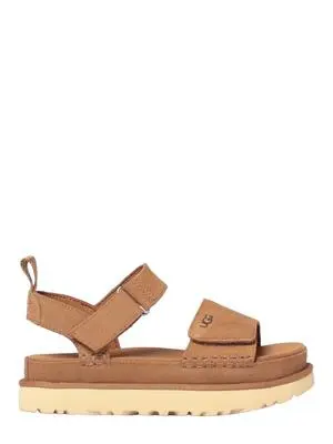 UGG Goldenstar Suede Platform Sandals - Brown