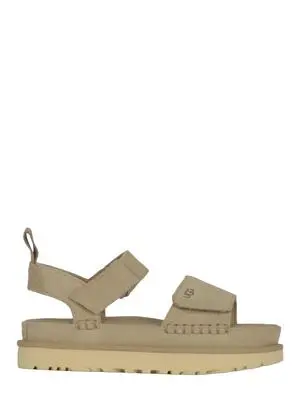 UGG Goldenstar Suede Platform Sandals - Sand