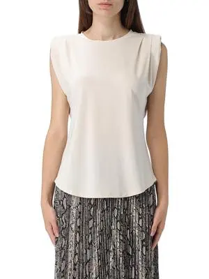 Michael Kors Sleeveless Top With Padded Shoulders - Ecru