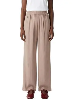 GOLDEN GOOSE Tailored Striped Wide Leg Trousers - Beige