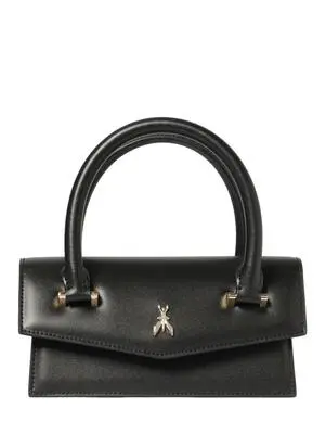 Patrizia Pepe Calfskin Leather Handbag With Shoulder Strap - Black
