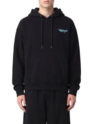 Off-White Relaxed Fit Cotton Hoodie With Arrow Logo - Black