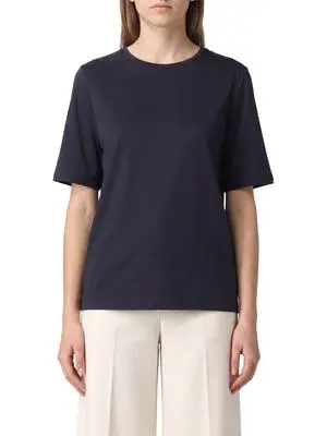 Herno Short-sleeved Crew Neck T-shirt In Pure Cotton - Blue