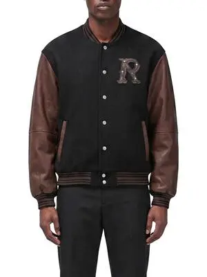 REPRESENT Represent Wool Blend Bomber Jacket With Logo Detail Brown