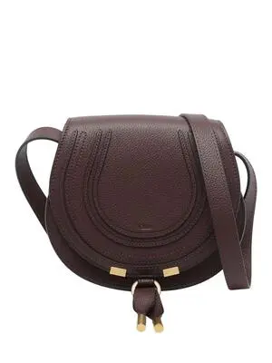 Chloé Marcie Mini Grained Calfskin Crossbody Bag - Coffee