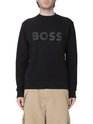 BOSS Crew Neck Sweatshirt With Logo - Black