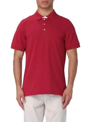 FAY Stretch Cotton Polo Shirt - Red