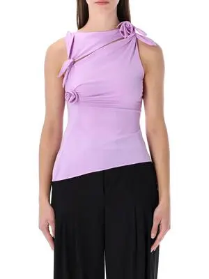 Coperni Draped Rose Detail Top - Violet