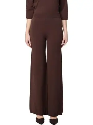 KANGRA Viscose Knit Wide Leg Trousers - Coffee