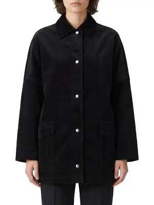 TOTEME Oversized Corduroy Shirt Jacket - Black