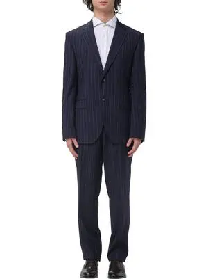 BOSS Pinstriped Virgin Wool Single-breasted Dress - Blue