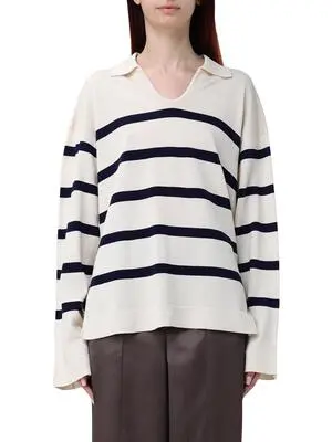 Maison Kitsuné Striped Knit Sweater - Ecru
