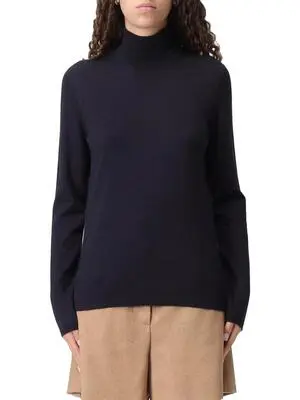 Max Mara Mock Neck Fine Knit Pullover - Blue