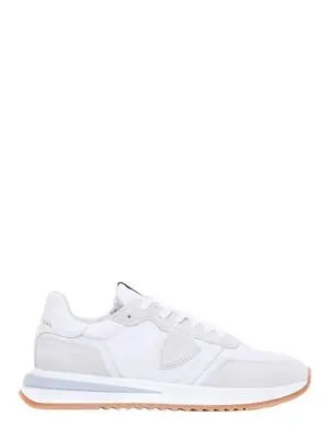 Philippe Model Low-top Calf Leather And Mesh Bi-design Sneakers - White 1