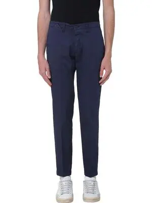 XC Slim Fit Chino Pants In Gabardine With Slash Pockets And Mid-rise Waist - Navy