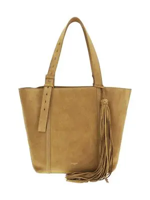 GOLDEN GOOSE Suede Tote Bag With Tassel Detail - Camel