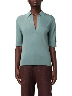 KANGRA Silk And Cashmere Knit Polo Shirt - Mint
