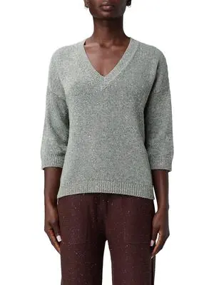 KANGRA Cotton Blend V-neck Sweater - Mint