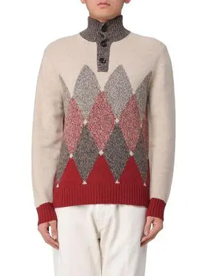 BALLANTYNE Argyle Knit Pullover - Camel