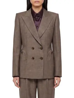 BLAZÉ MILANO Double-breasted Virgin Wool Blazer With Peak Lapels - Brown