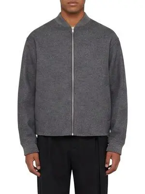 JIL SANDER Wool Bomber Jacket - Grey