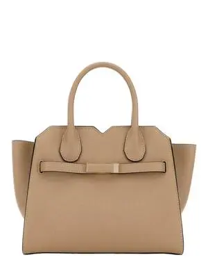 VALEXTRA Grained Leather Milano Bag - Beige