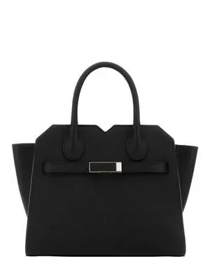 VALEXTRA Grained Leather Milano Bag - Black