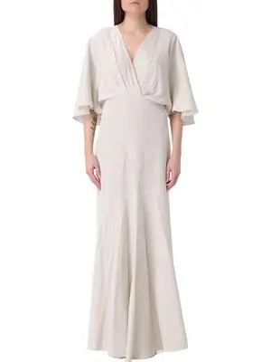 Agnona Maxi Dress With Draped Bodice - Grey