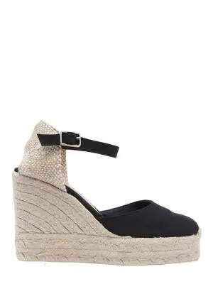 CastaÑer Castañer Carina High-Wedge Canvas Platform Espadrilles With Ankle Tie Black