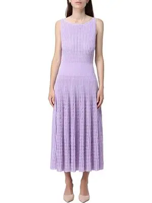 ANTONINO VALENTI Pleated Knit Off-the-shoulder Midi Dress - Violet