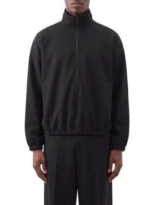 Fear Of God Relaxed Fit Wool Twill And Nylon High Neck Bomber Jacket - Black